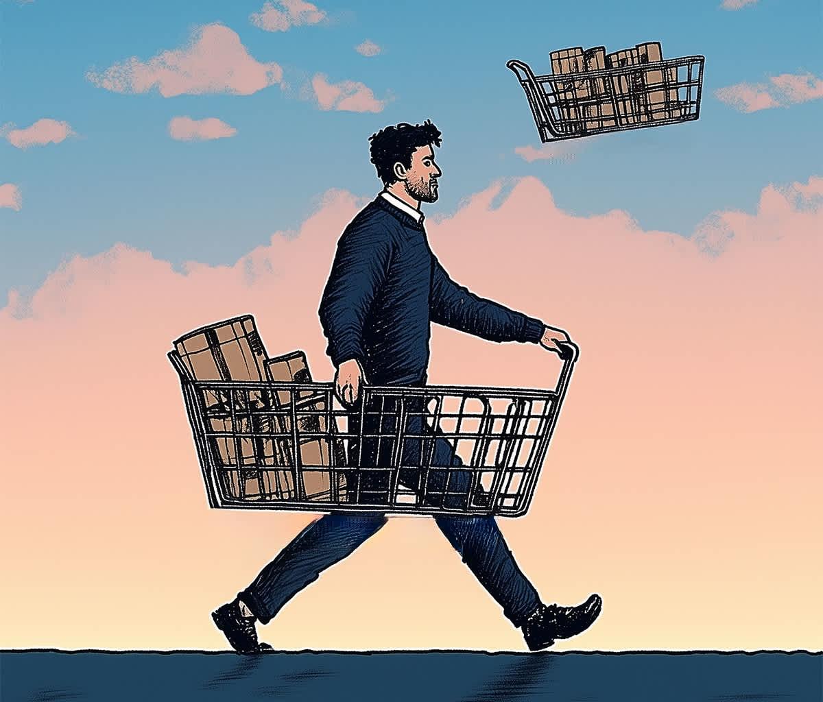 A Flying Shopping Cart